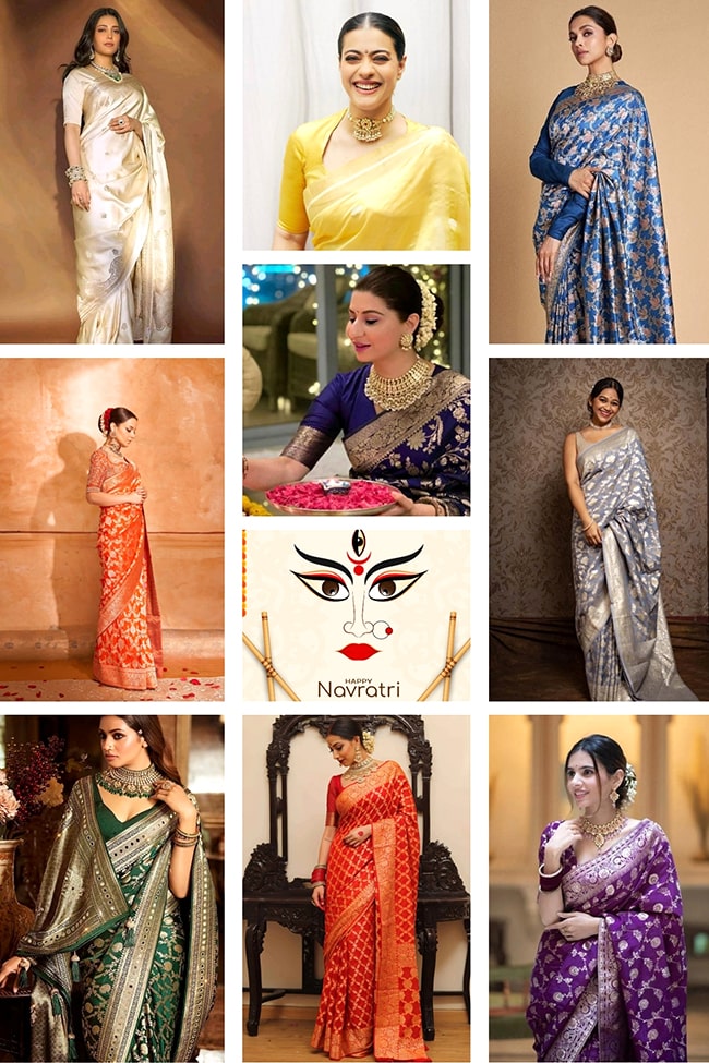 Navratri Saree Colours: 9 Days, 9 Shades — The Ultimate Navratri Look ...